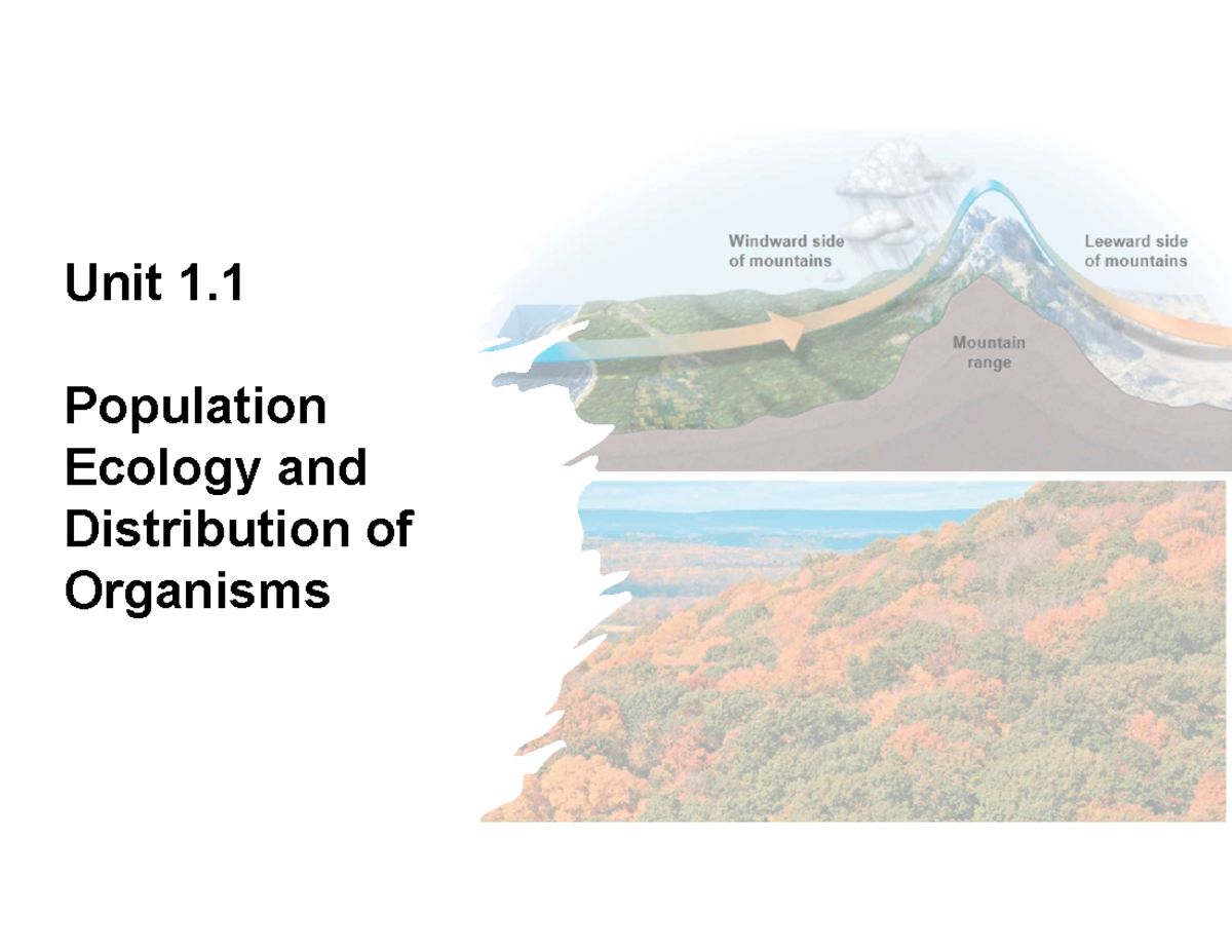 Unit 1.1: Population Ecology & Distribution of Biomes - Studocu