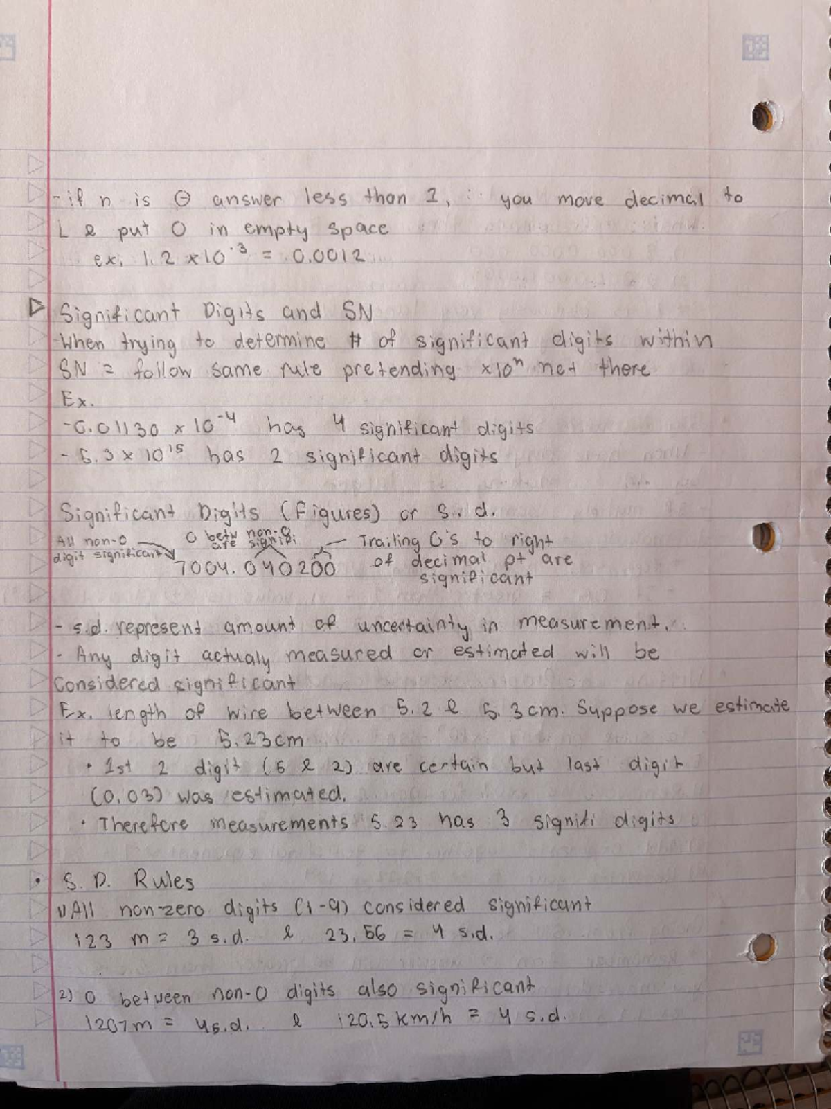 Significant Digits and Scientific Notation Notes (Course Code: IMG 0368 ...