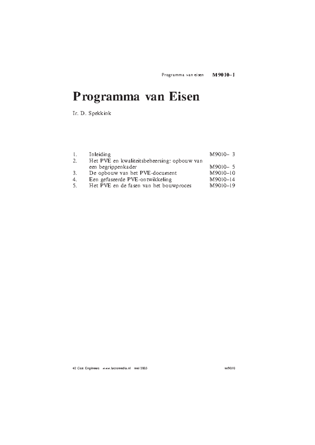 Programma van Eisen M9010 - Inleiding en Kwaliteitsbeheersing - Studeersnel