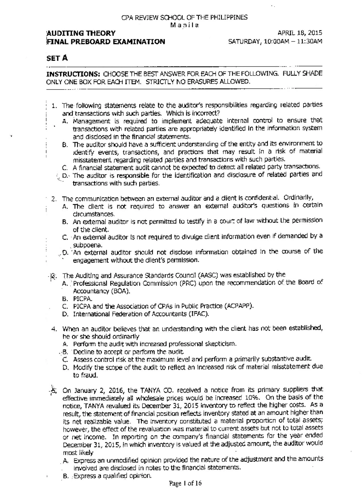 Module 1 - Quiz 2-Auditing and Assurance Principles-CIS environment - MULTIPLE CHOICE The ...