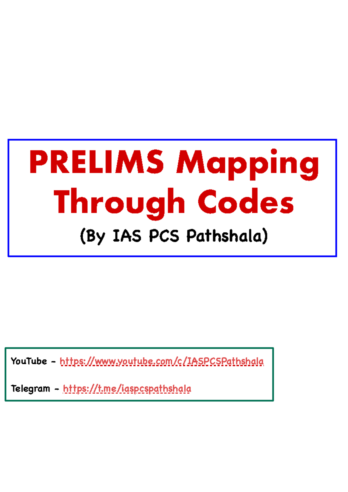 Prelims Mapping Codes: Mnemonics & Tricks for IAS PCS Pathshala - Studocu