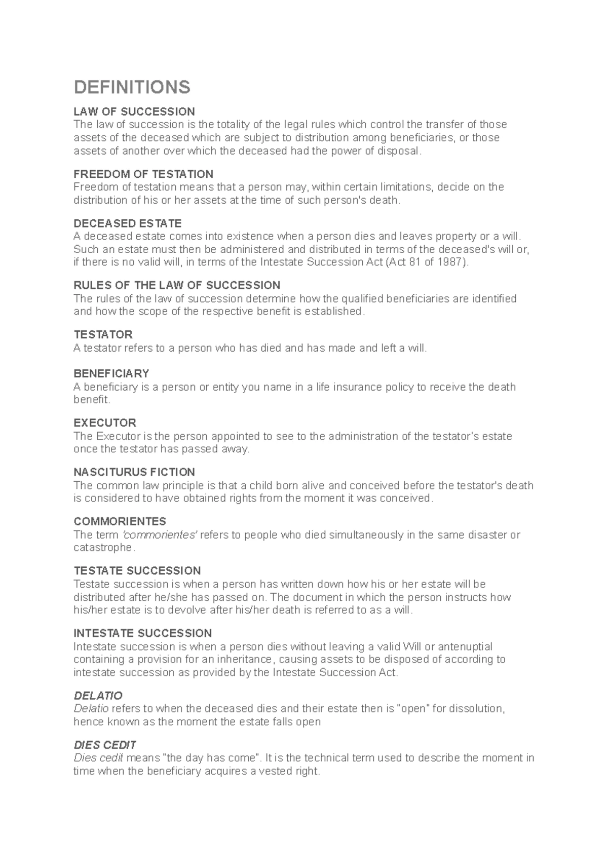 L&D Account Example for Amanda Little Estate - LASU - Studocu