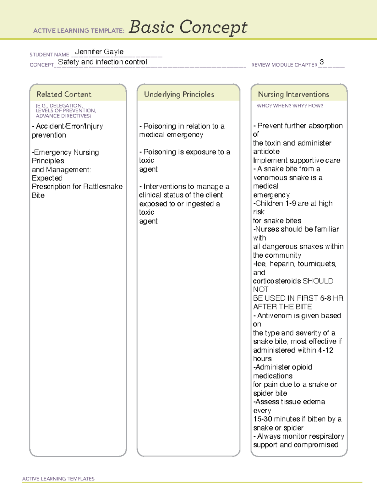 Safety and Infection Control in Nursing: Active Learning Templates ...