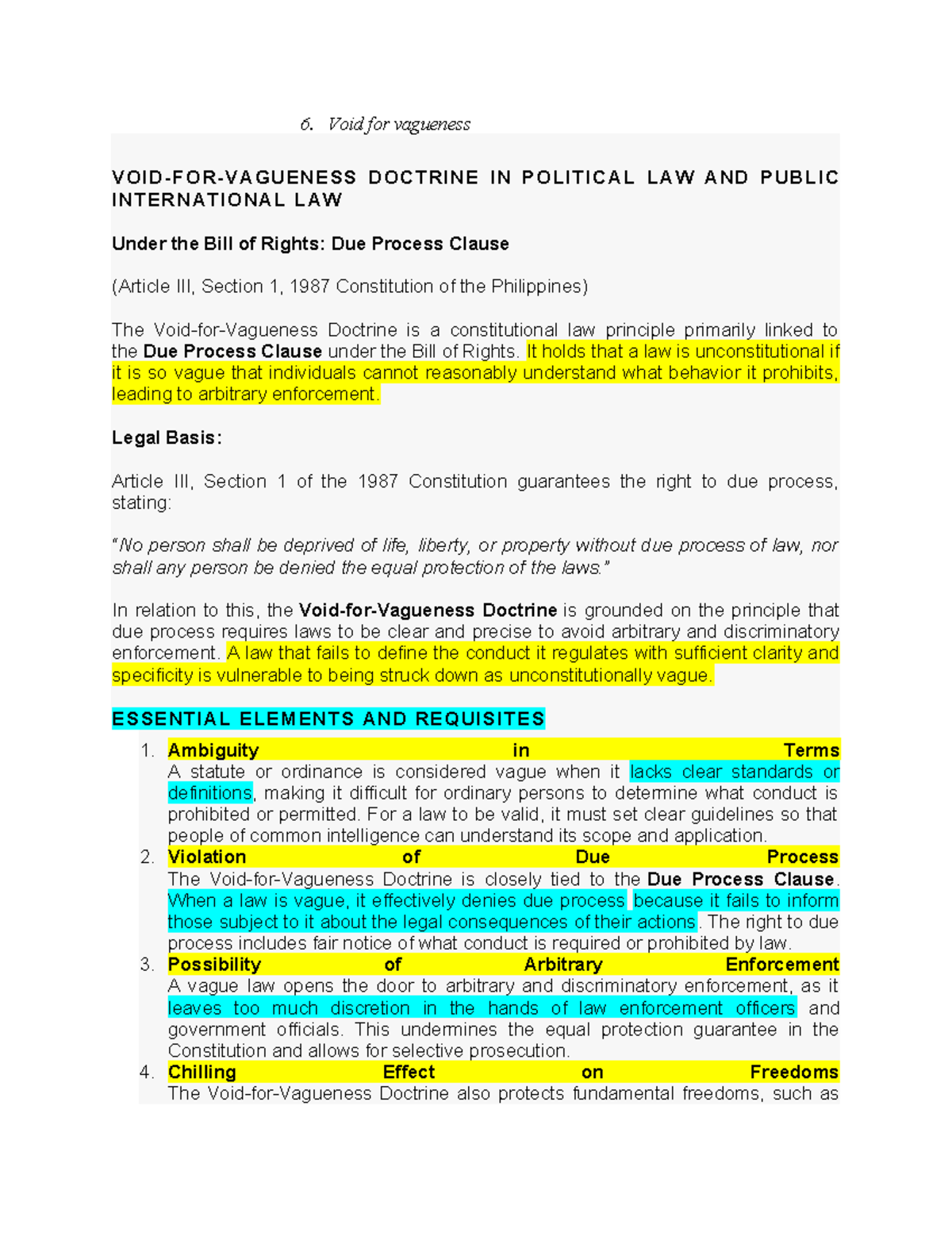 Void for Vagueness Doctrine in Philippine Law: Key Cases and Analysis ...