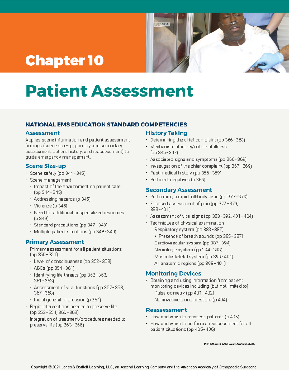 9781284243796 LOBJ CH10 - Patient Assessment NATIONAL EMS EDUCATION ...