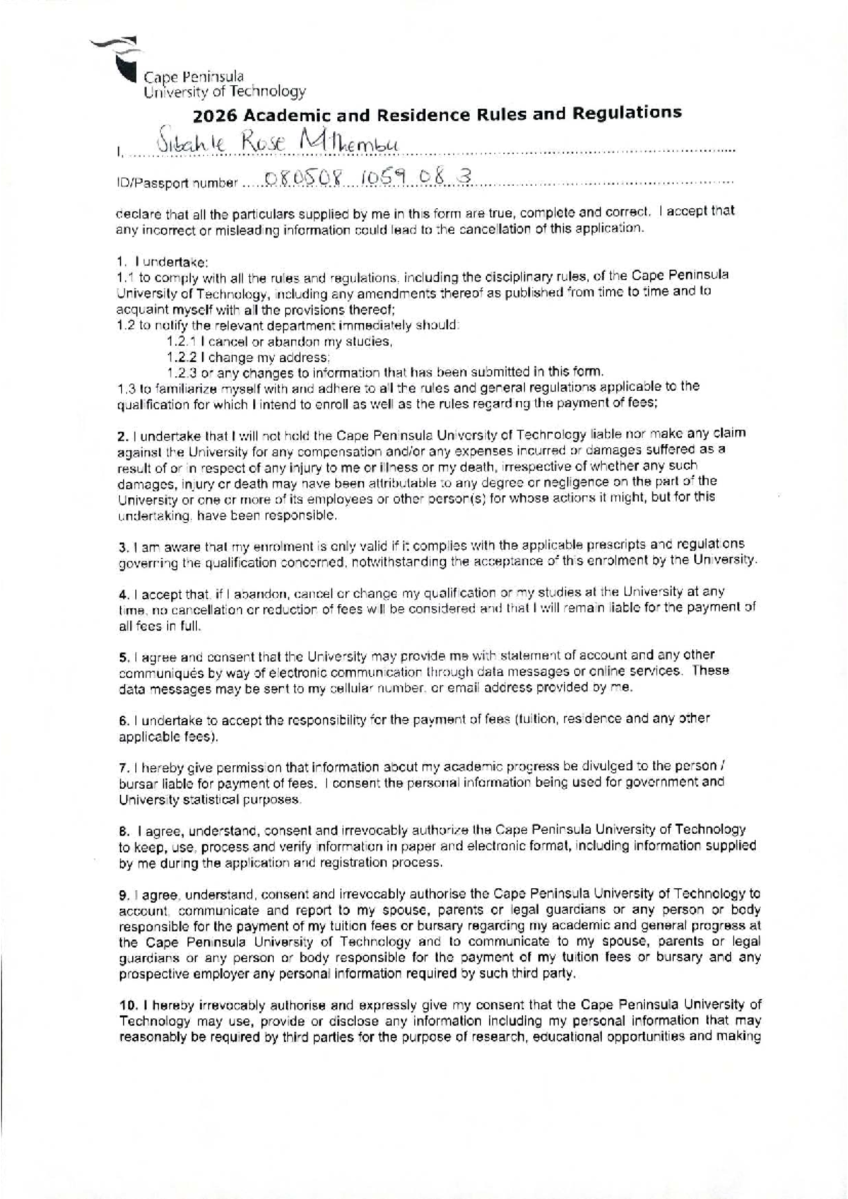 Cape Peninsula University of Technology 2026 Minor Applicant ...