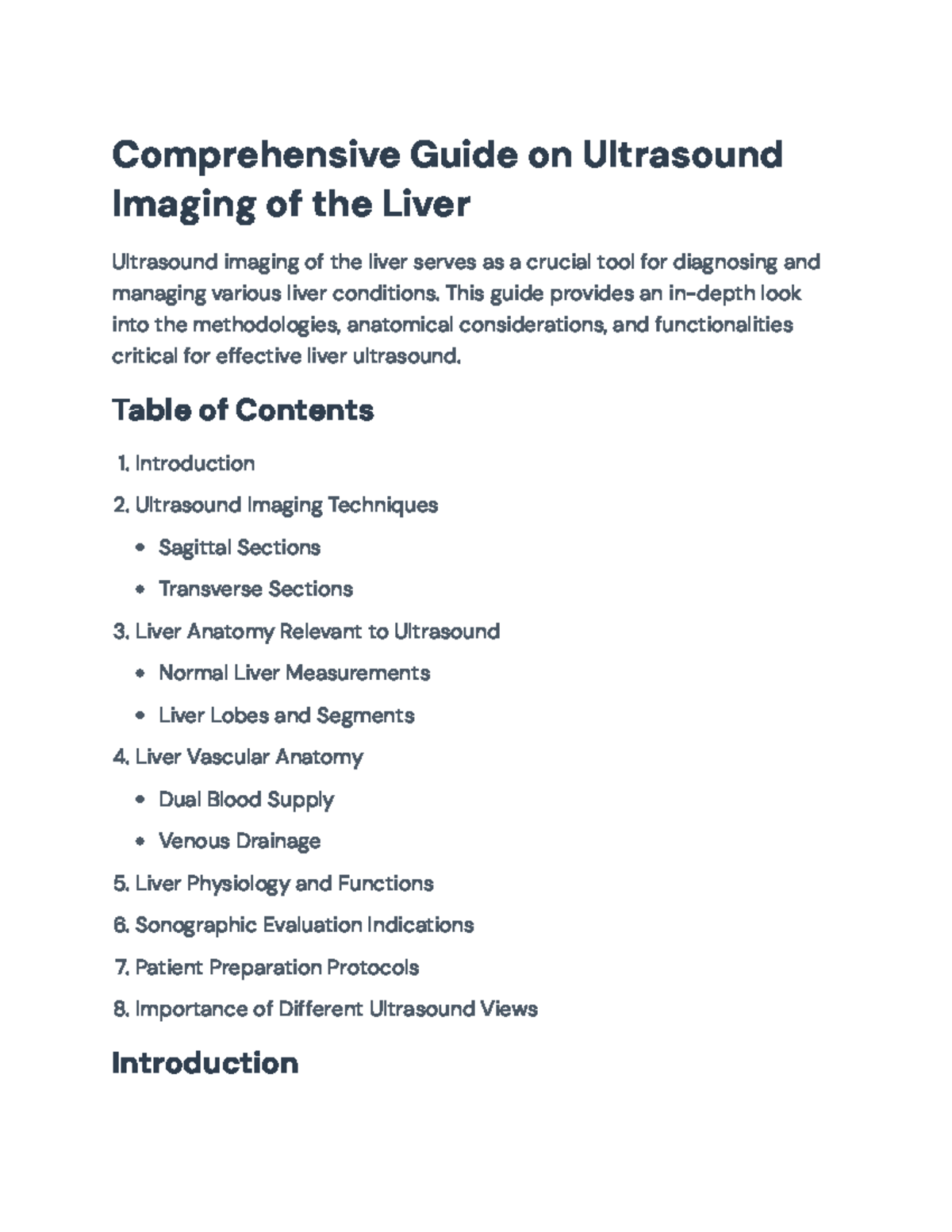 Comprehensive Guide on Ultrasound Imaging of the Liver - Comprehensive ...