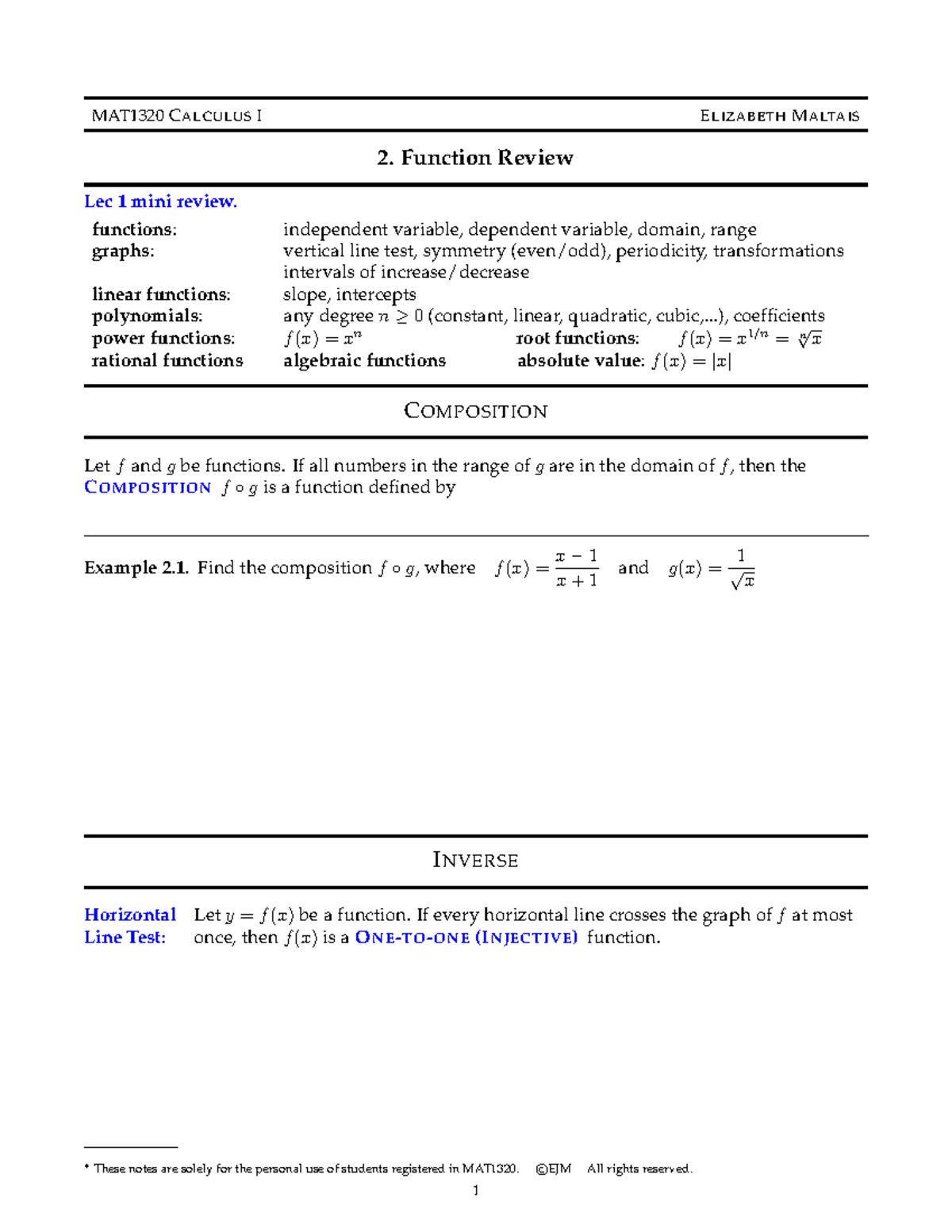MAT1320 Final Exam Functions Review: Graphs, Inverses, and Logs - Studocu