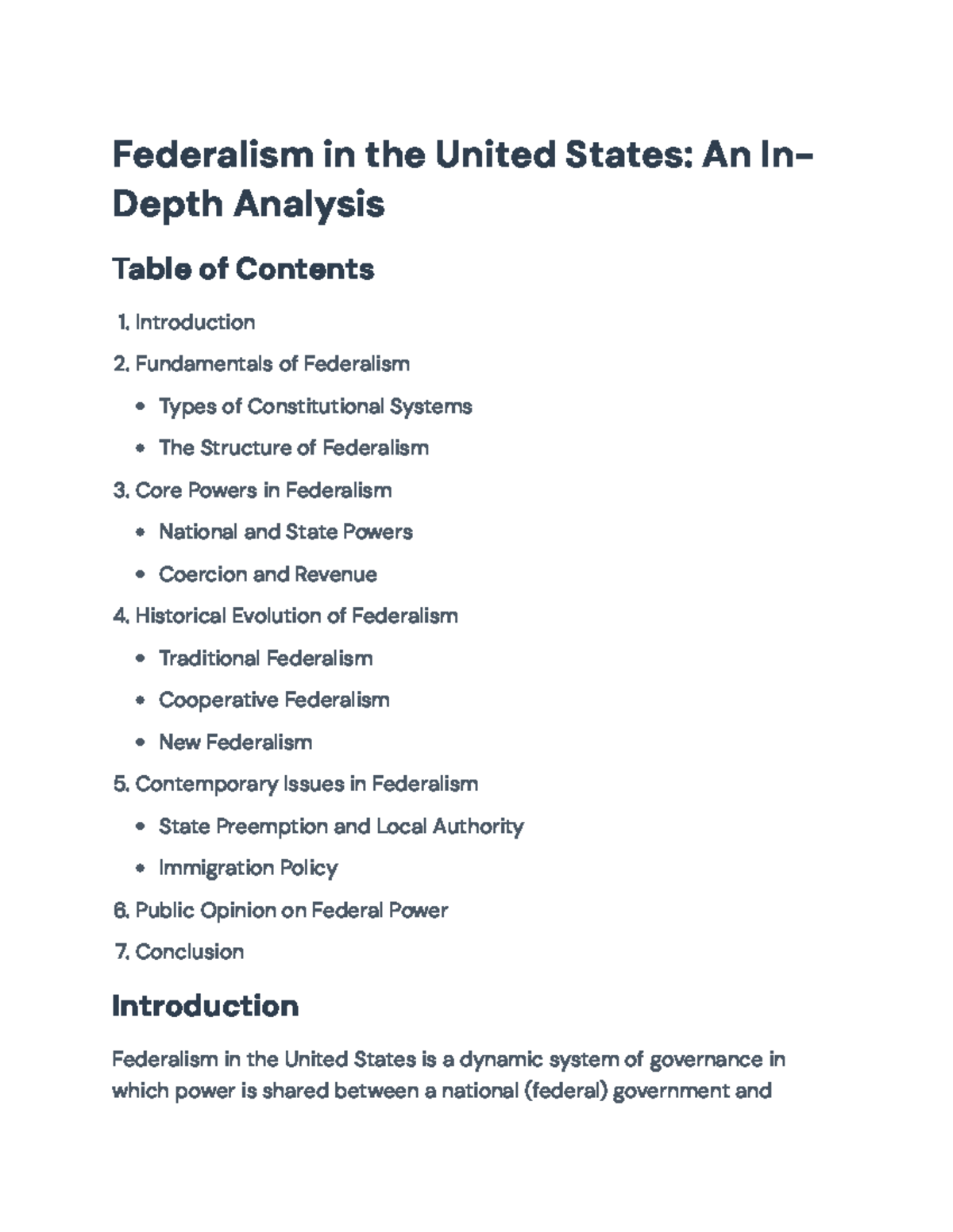 Federalism in the U.S.: Understanding Structure, Evolution, and Issues ...