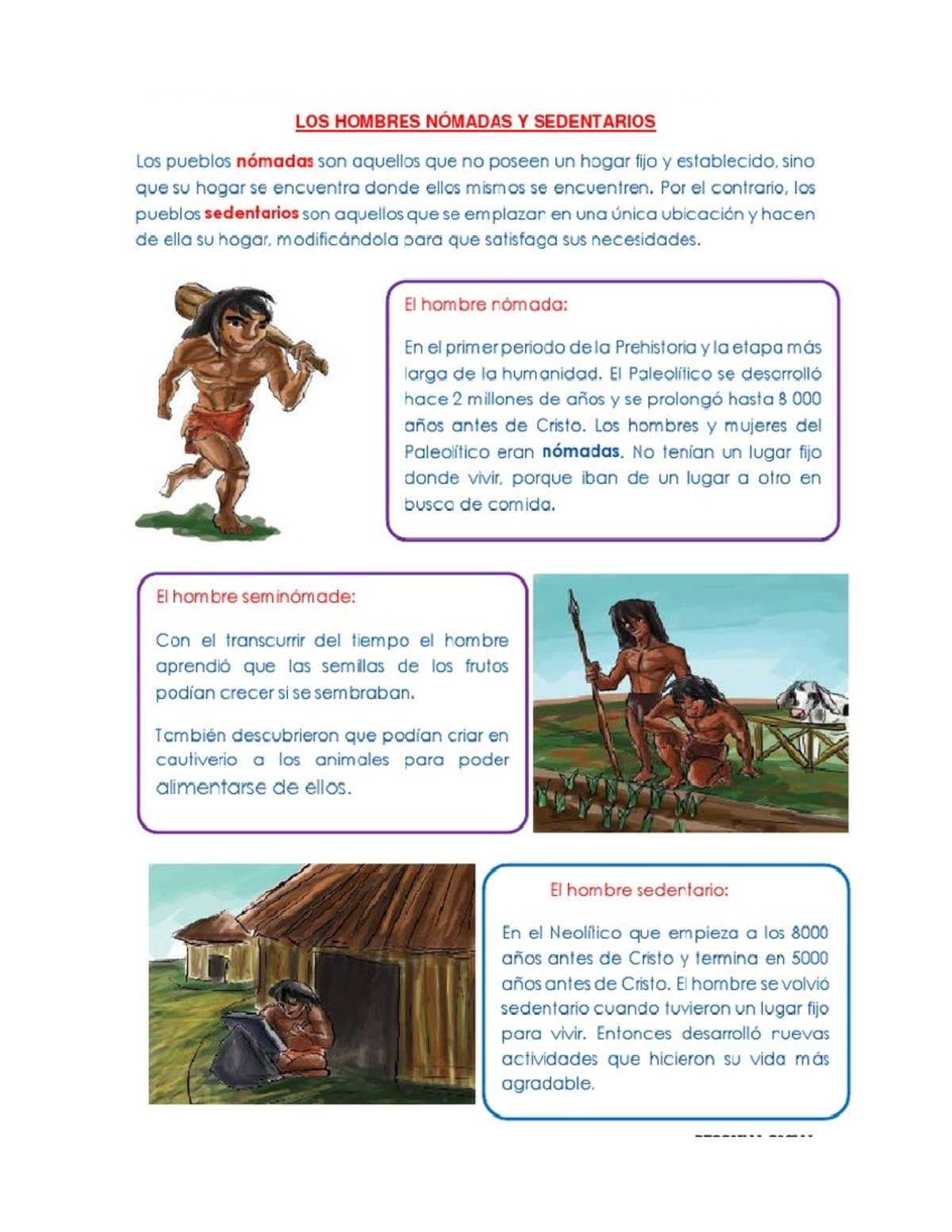 NÓMADAS Y SEDENTARIOS: Evolución en la Prehistoria - Studocu