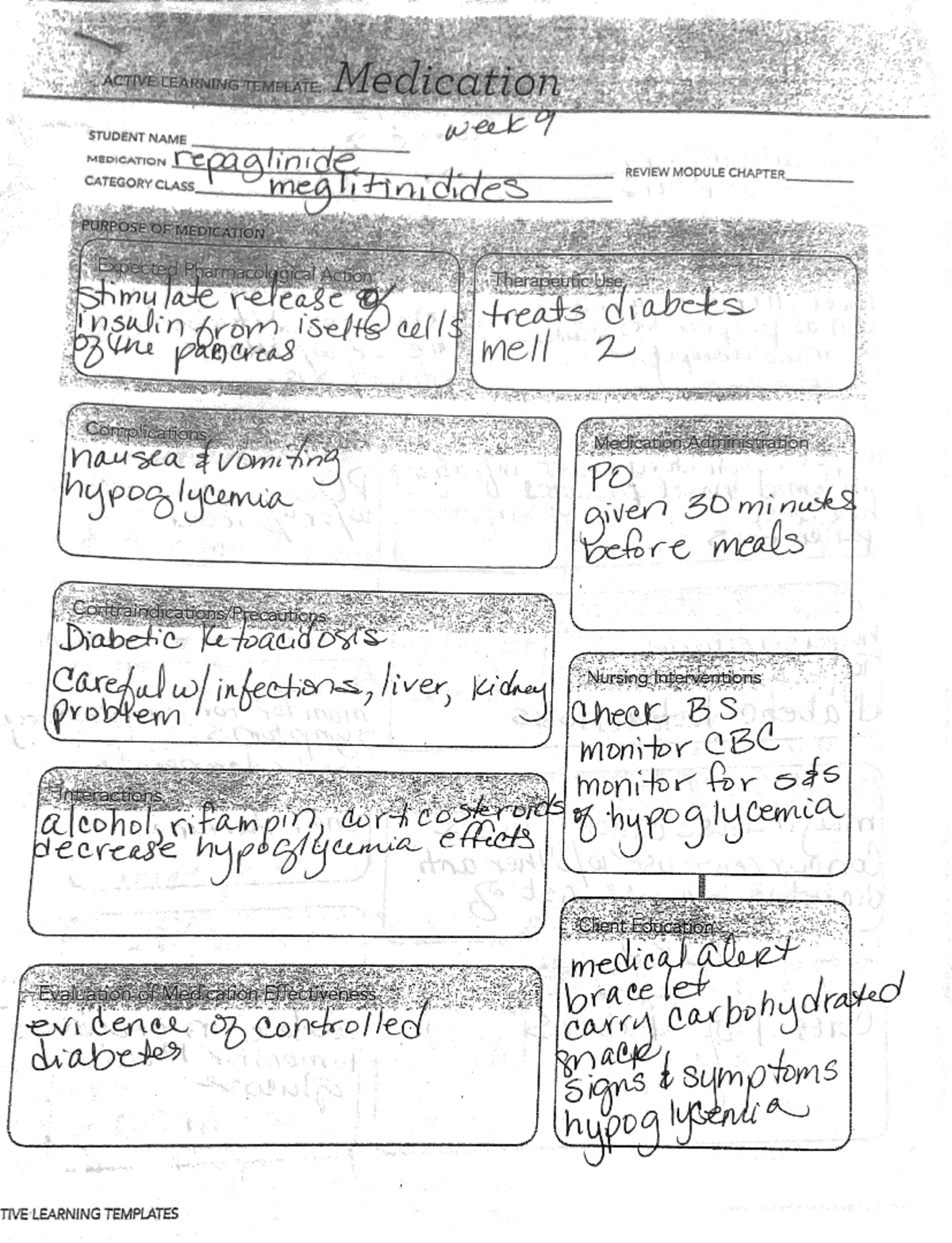 Active Learning Template: Medication Review Week 9 - Diabetes ...