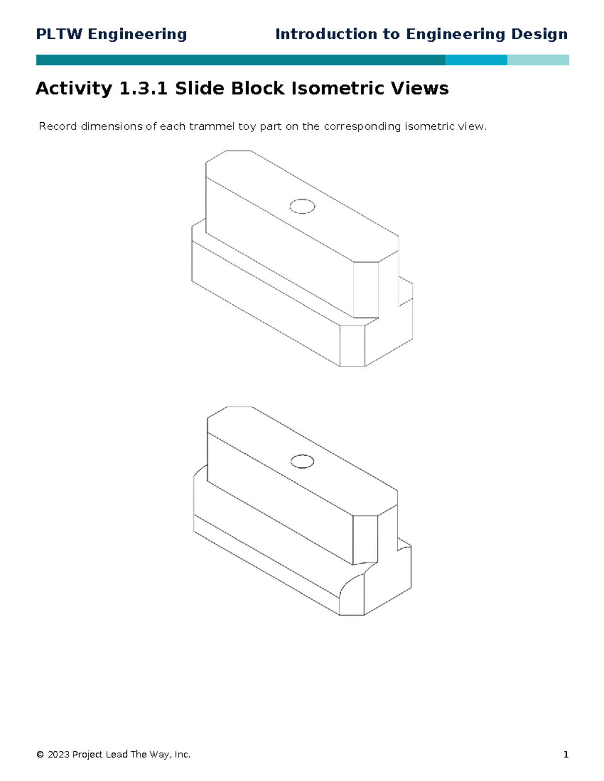 Ied 131 Slide Block Isos - PLTW Engineering Introduction to Engineering ...