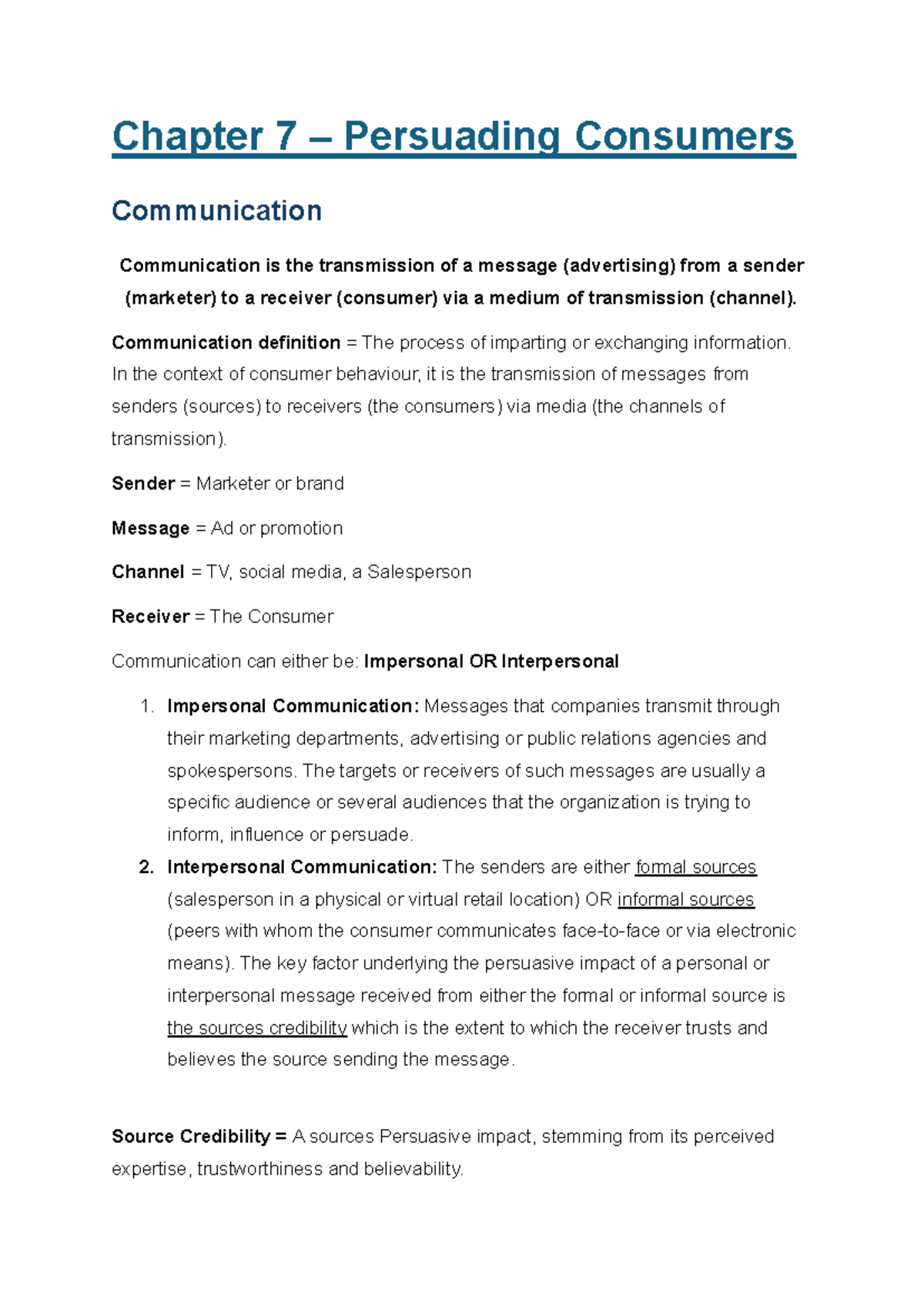 IP 224 Chapter 7: Persuading Consumers Through Effective Communication ...