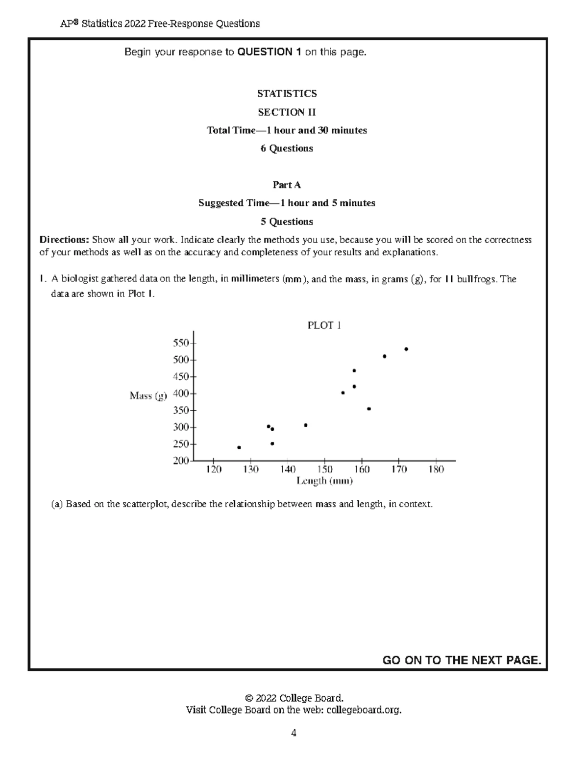 2024 AP Statistics Free-Response Questions Review and Solutions - Studocu