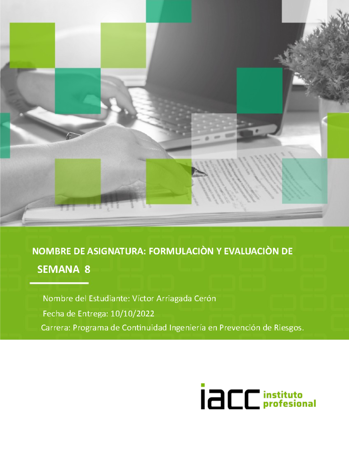 Formulación Y Evaluación De Proyectos Semana 8 Actividades Y 0650