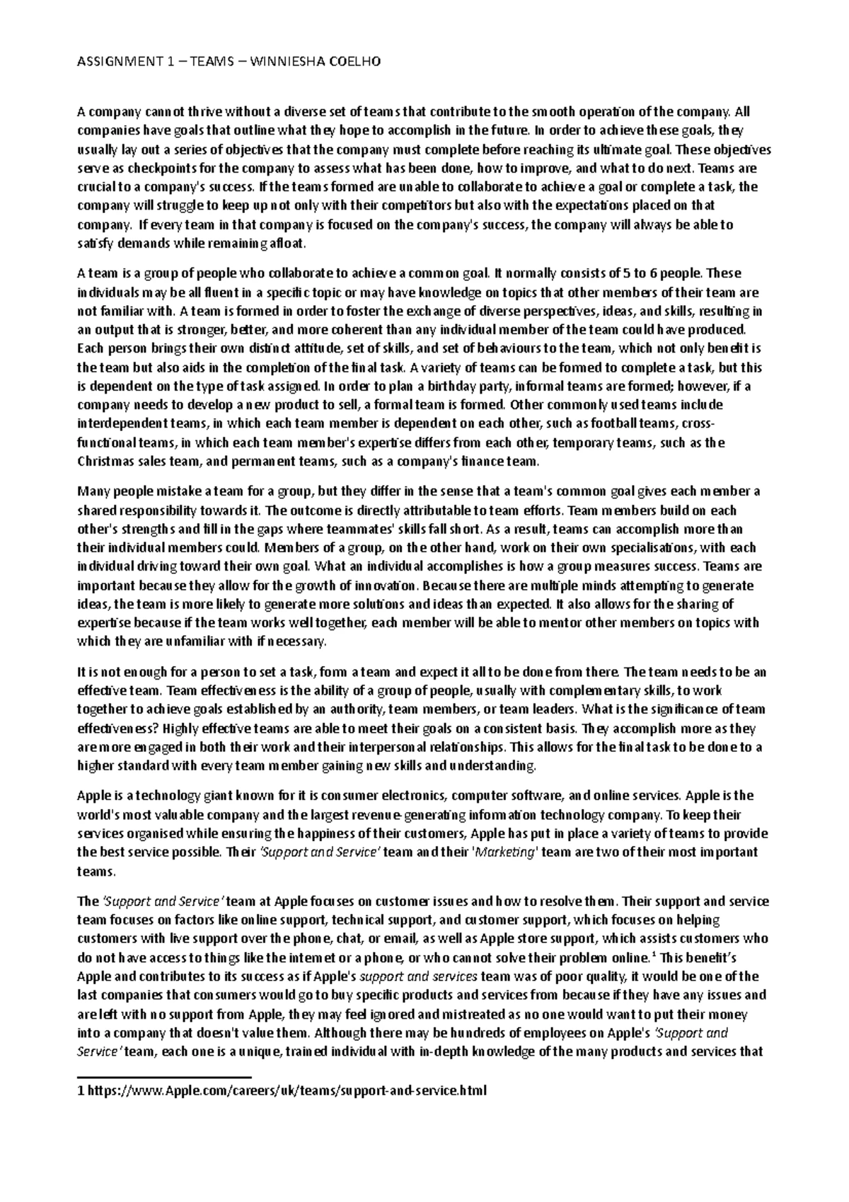 Unit 9, assignment one: team building in business: - In this report I will be exploring the ...