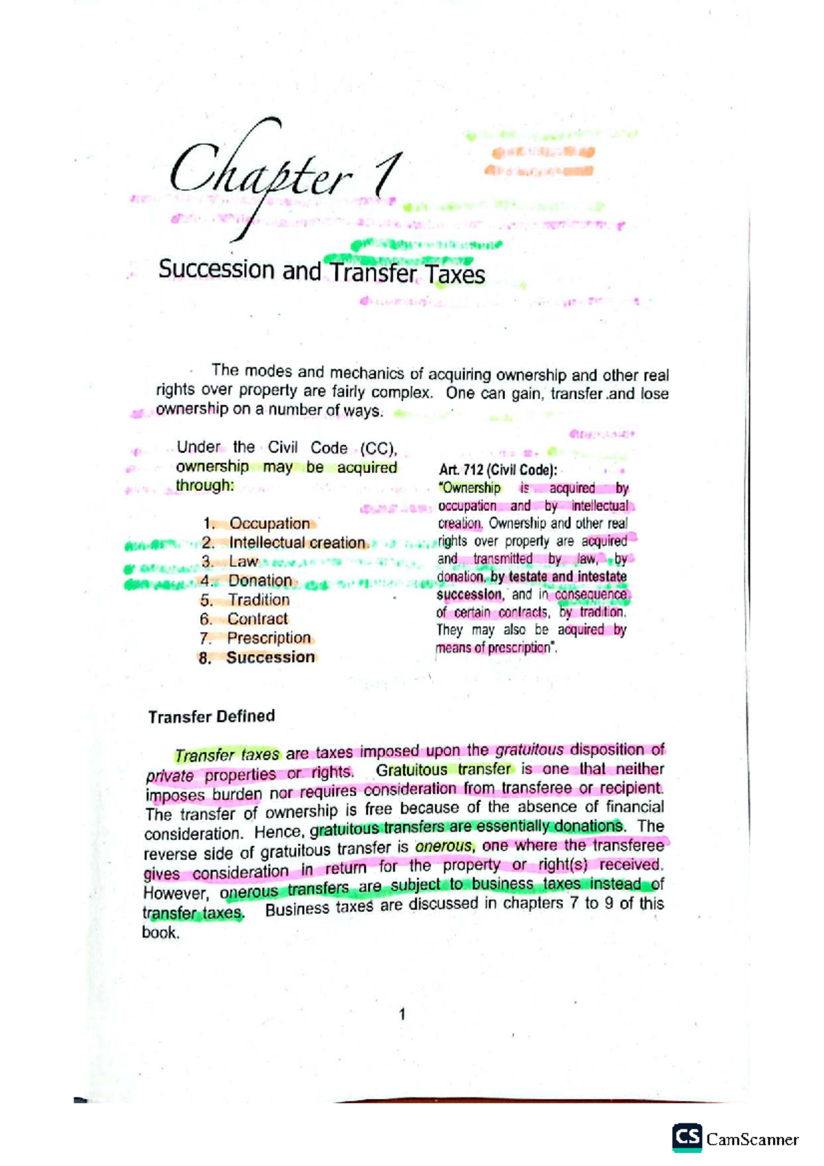 Chapter 1 CS: Understanding Succession and Transfer Taxes - Studocu