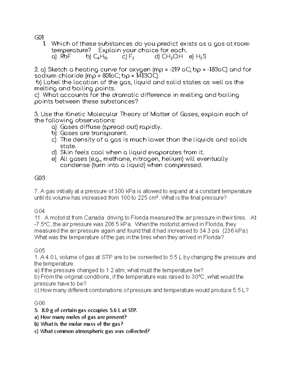 Hard Questions for Gases - Chem 101 Final Exam Review - Studocu