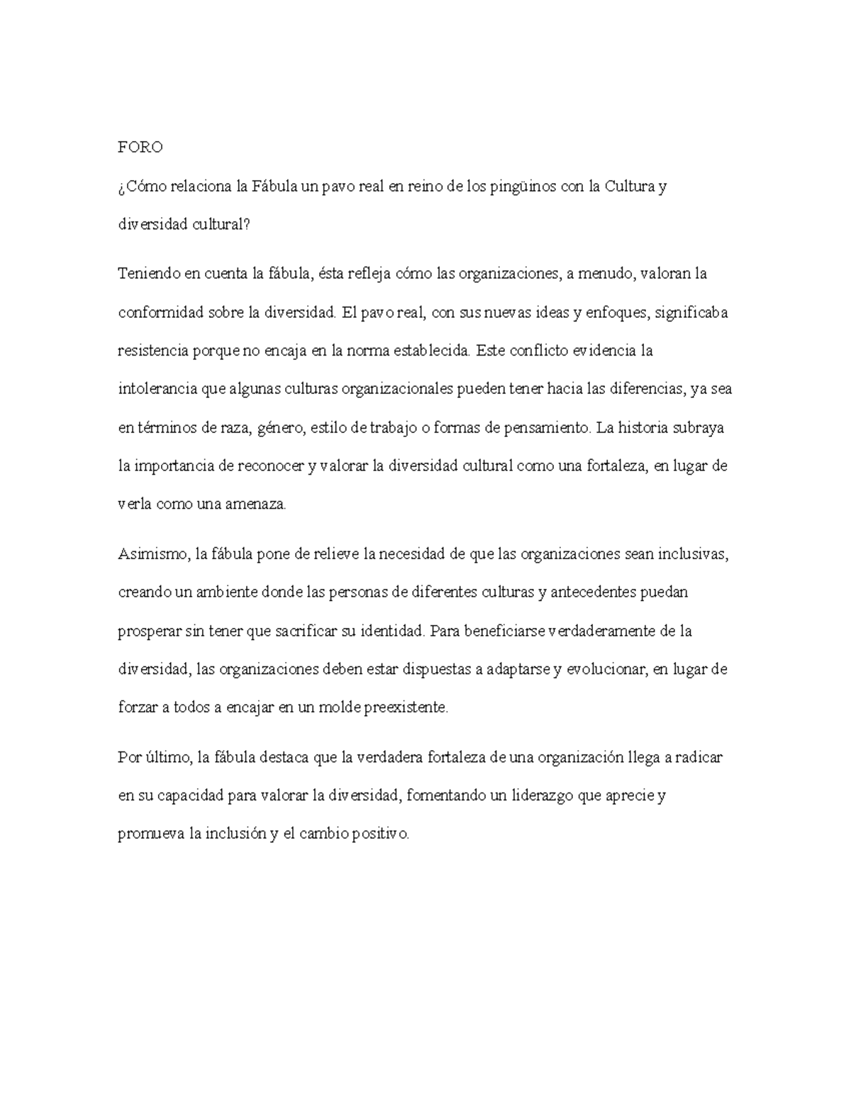 Foro: La fábula del pavo real y la diversidad cultural en ...