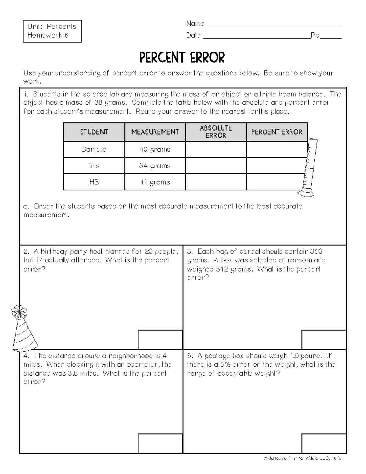 Carter Mcgee - Percent Error Homework 6 - 1. Students in the science ...