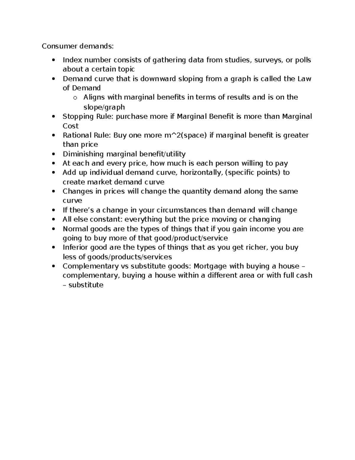 EC 120 Lecture Notes: Understanding Consumer Demand and Index Numbers ...