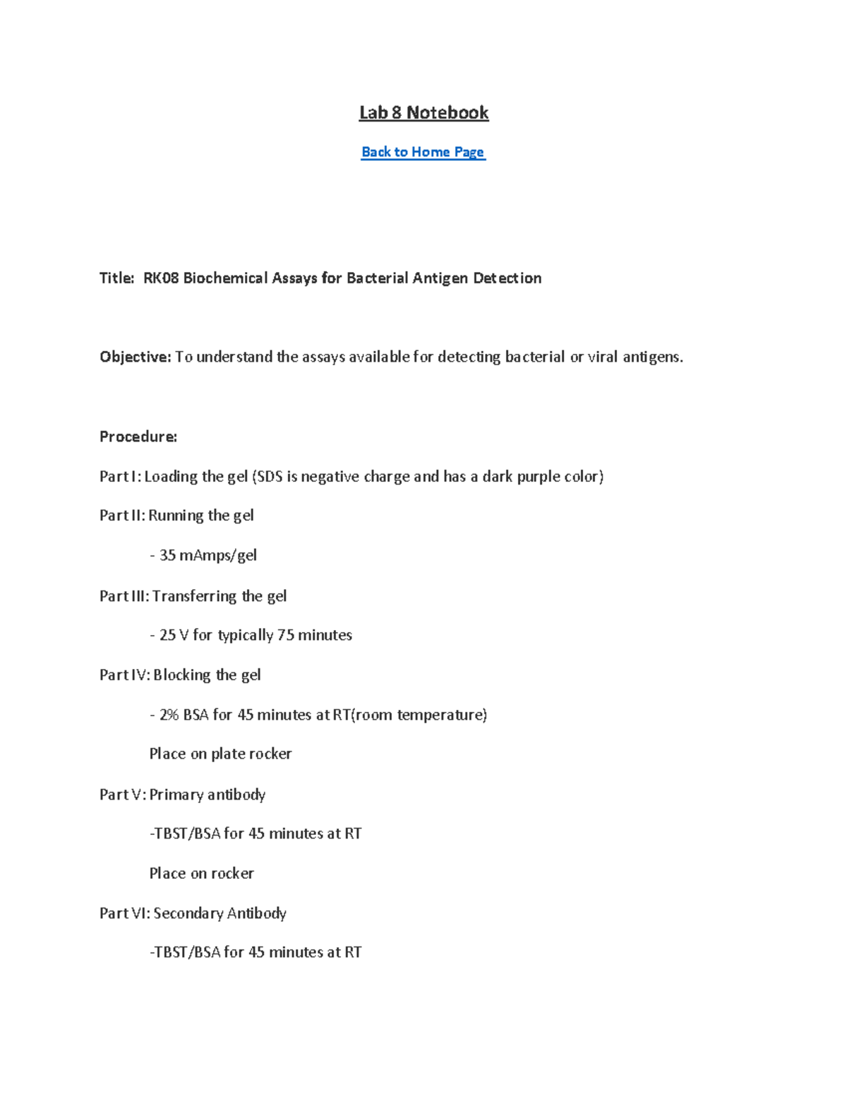 RK08 Lab 8: Biochemical Assays for Bacterial Antigen Detection - Studocu