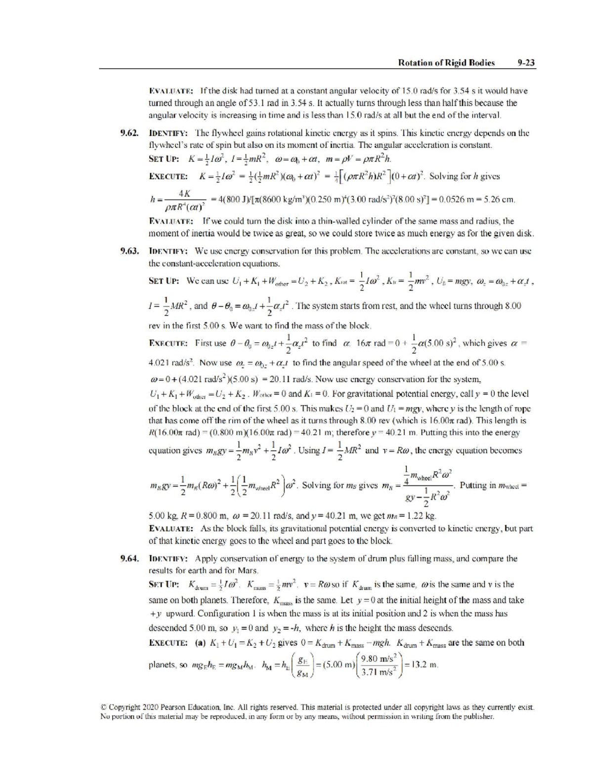University Physics (PHYS 101) - Rotation of Rigid Bodies Solutions ...