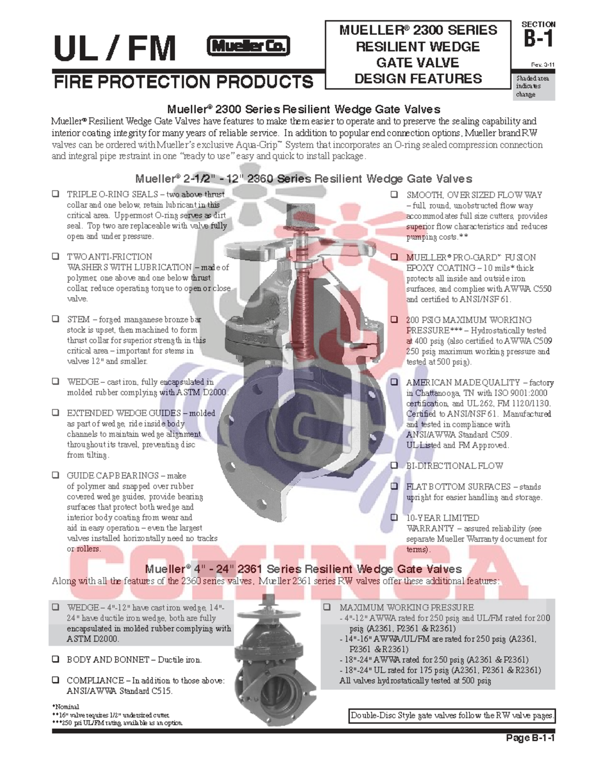 Mueller Resilient Wedge Gate Valves Design Features - UL FM Fire ...