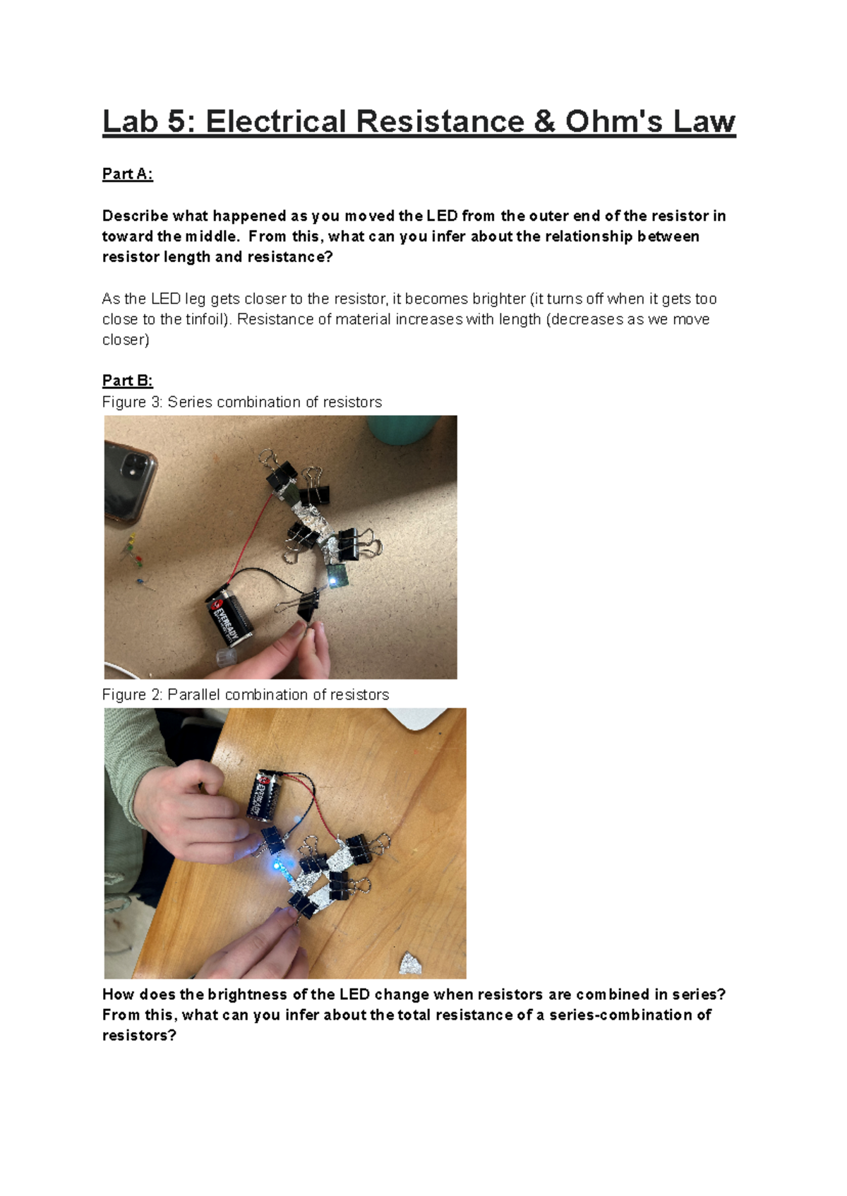 Lab 5: Exploring Electrical Resistance and Ohm's Law - Studocu