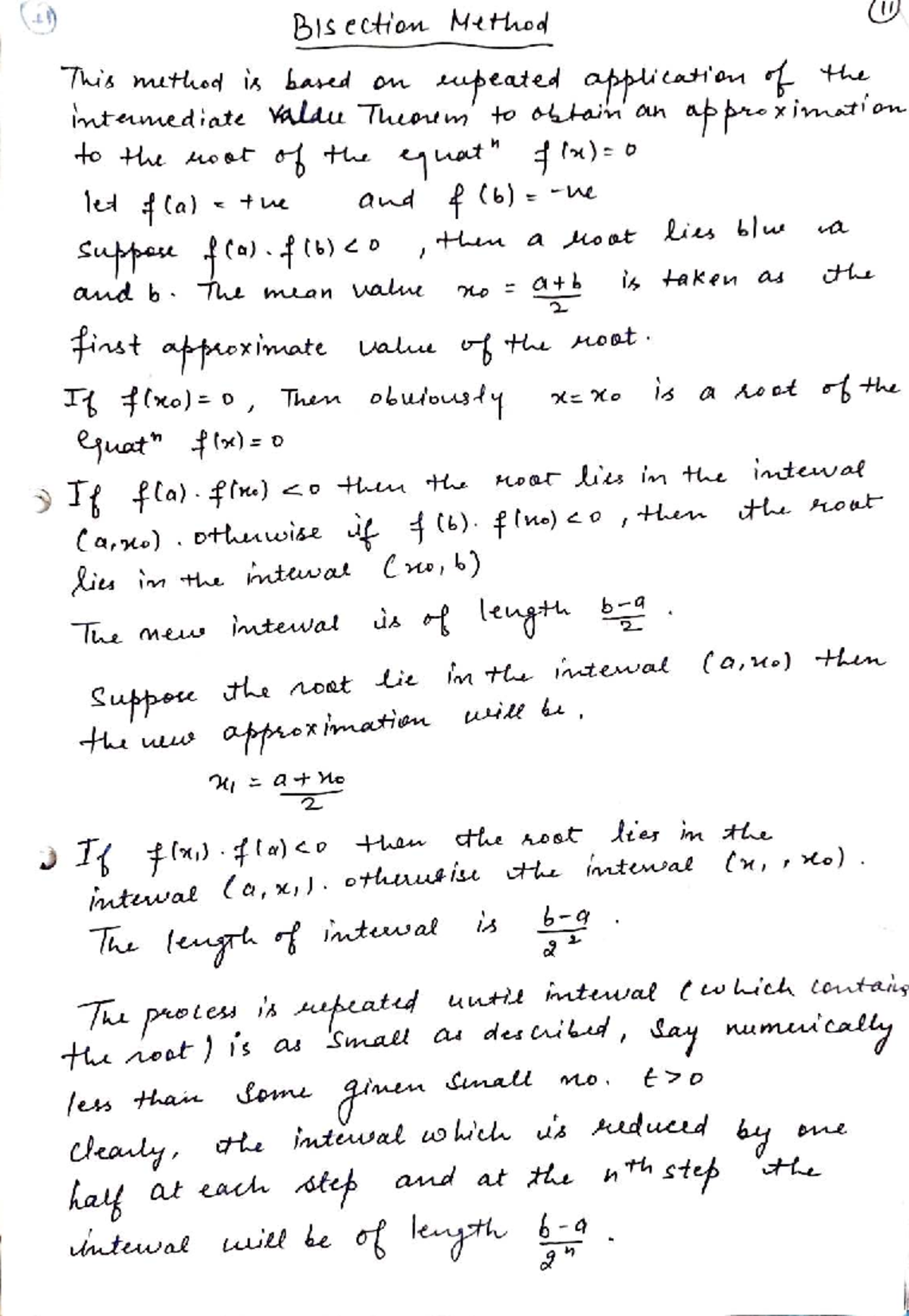 BIS 101: Bisection, Newton, and Secant Methods Overview - Studocu