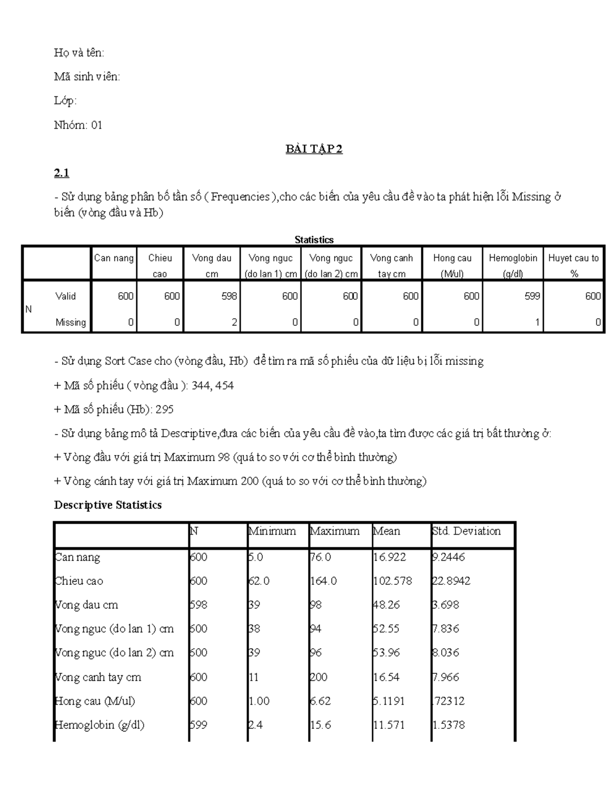 Báo cáo Thực Hành SPSS 2026: Phân Tích Dữ Liệu và Lỗi Nhập Liệu - Studocu
