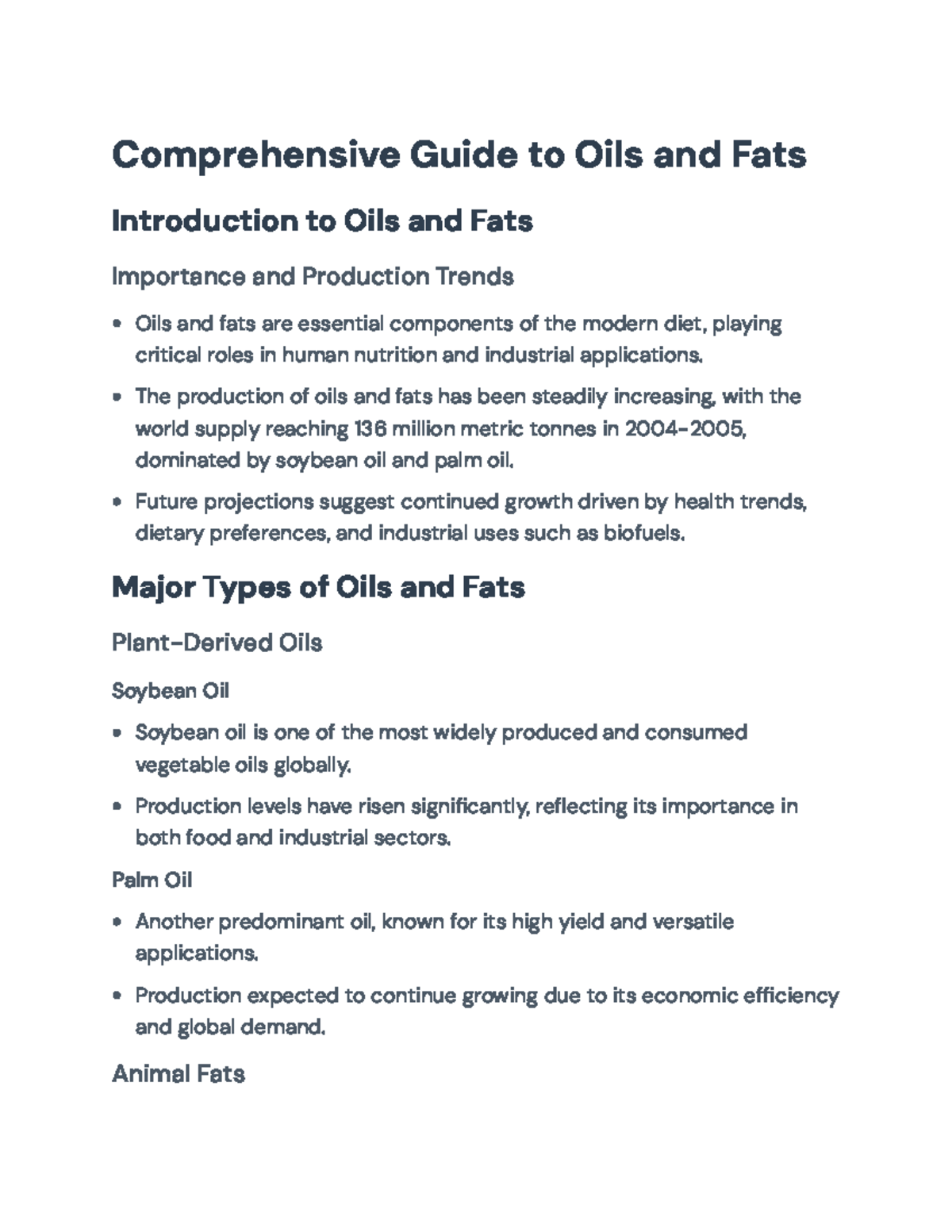 Comprehensive Overview of Oils and Fats: Importance, Types, and Trends ...