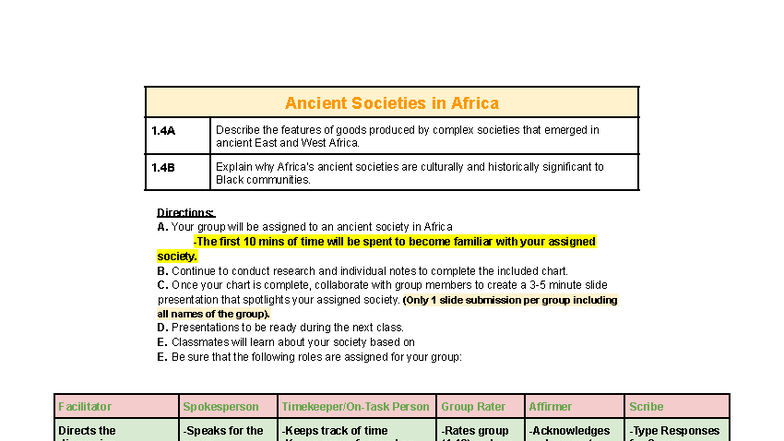 1.4A & 1.4B: Exploring Ancient African Societies and Their Significance ...