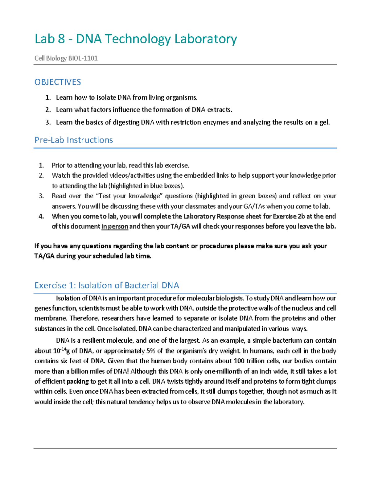 Lab 8: DNA Technology - Isolation & Analysis Techniques in Cell Biology ...