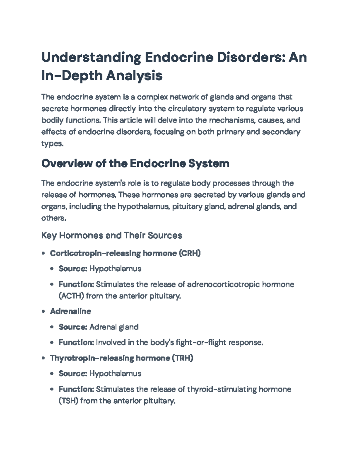 Endocrine Disorders Analysis: Mechanisms, Causes & Management Overview ...