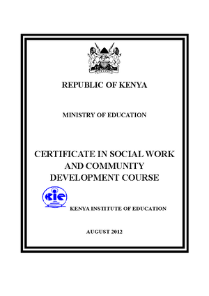 Introduction TO Community Development - Community Development STANDARD ...