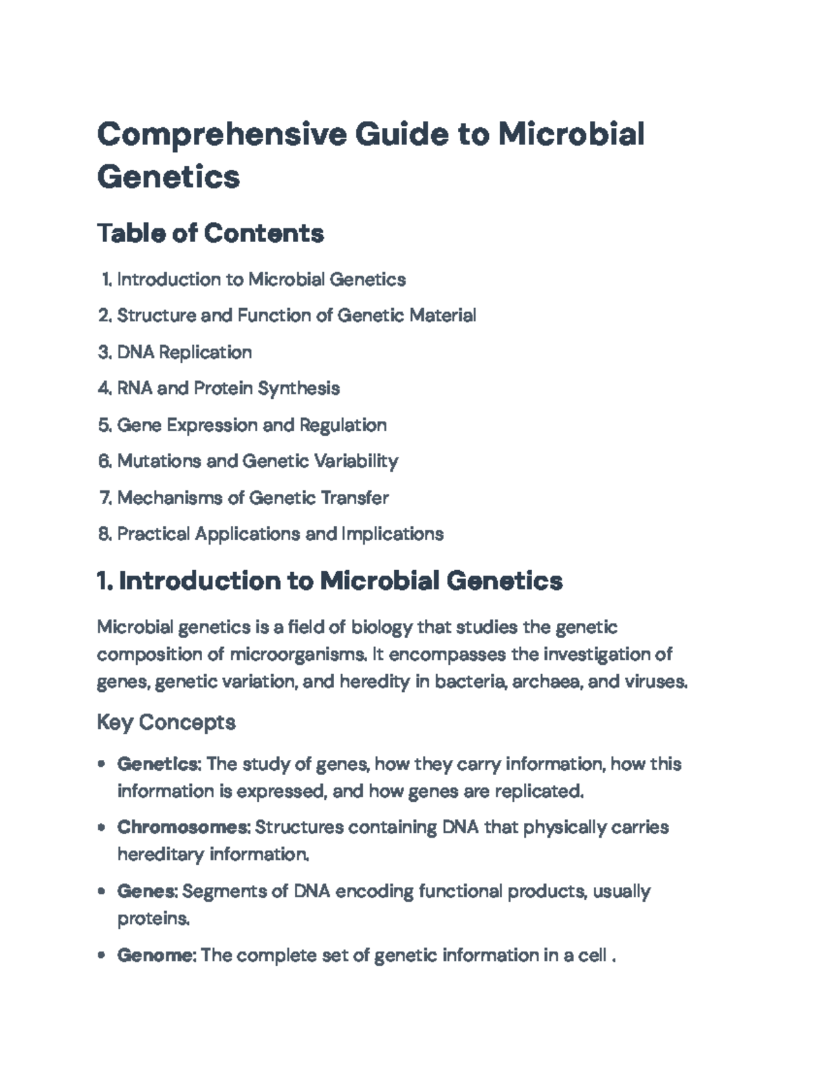 Comprehensive Guide to Microbial Genetics - Concepts and Applications ...