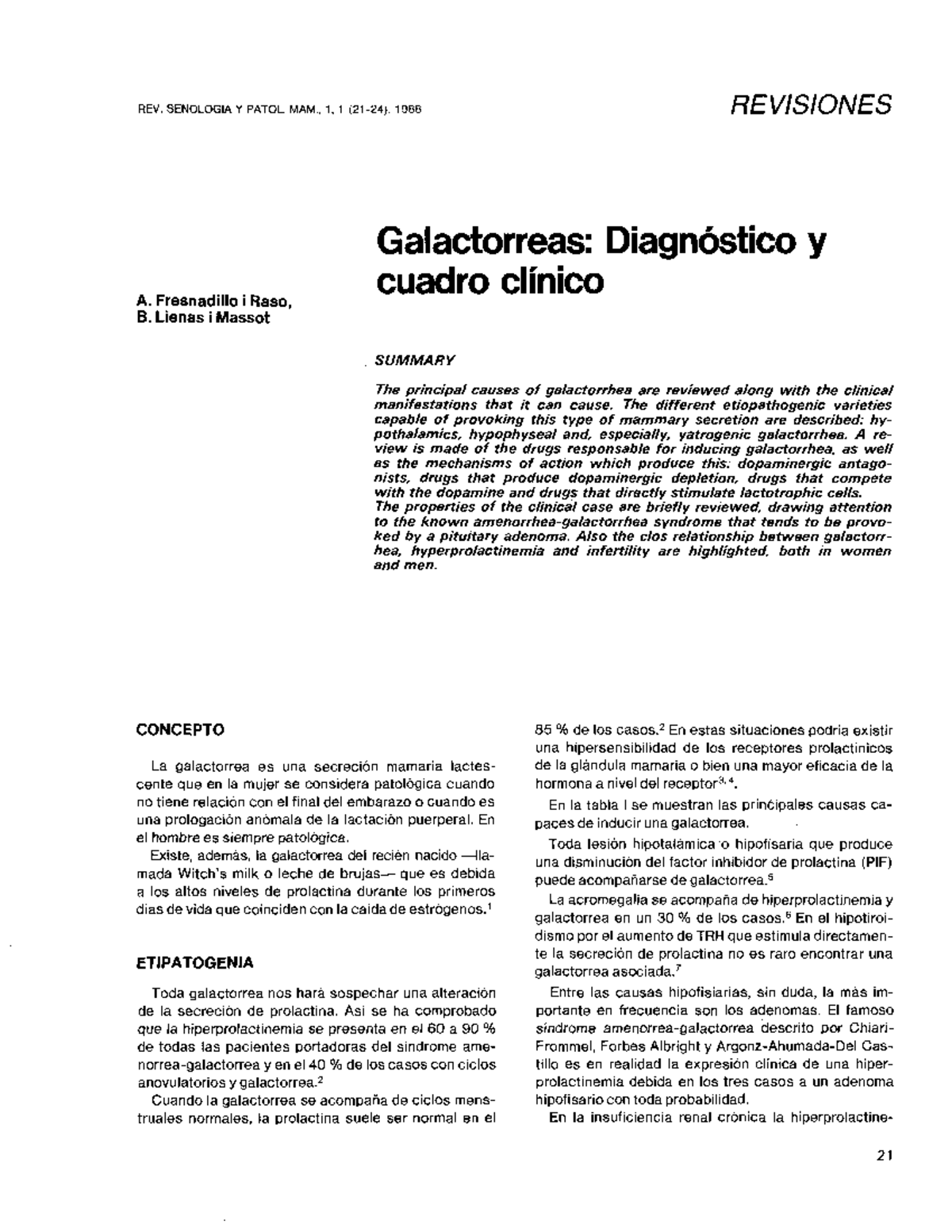 Guía de Diagnóstico y Tratamiento de Galactorrea - REV. SENOLOGIA Y ...