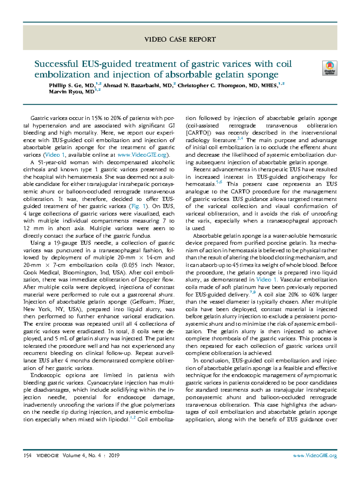 1-s2 - Nota: 7 - VIDEO CASE REPORT Successful EUS-guided treatment of ...