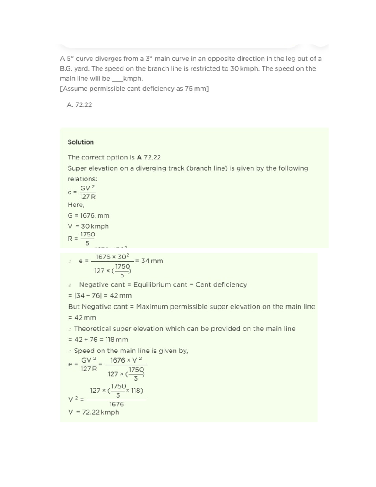 Unit I Problems - hhm - A curve diverges from a main curve in an ...