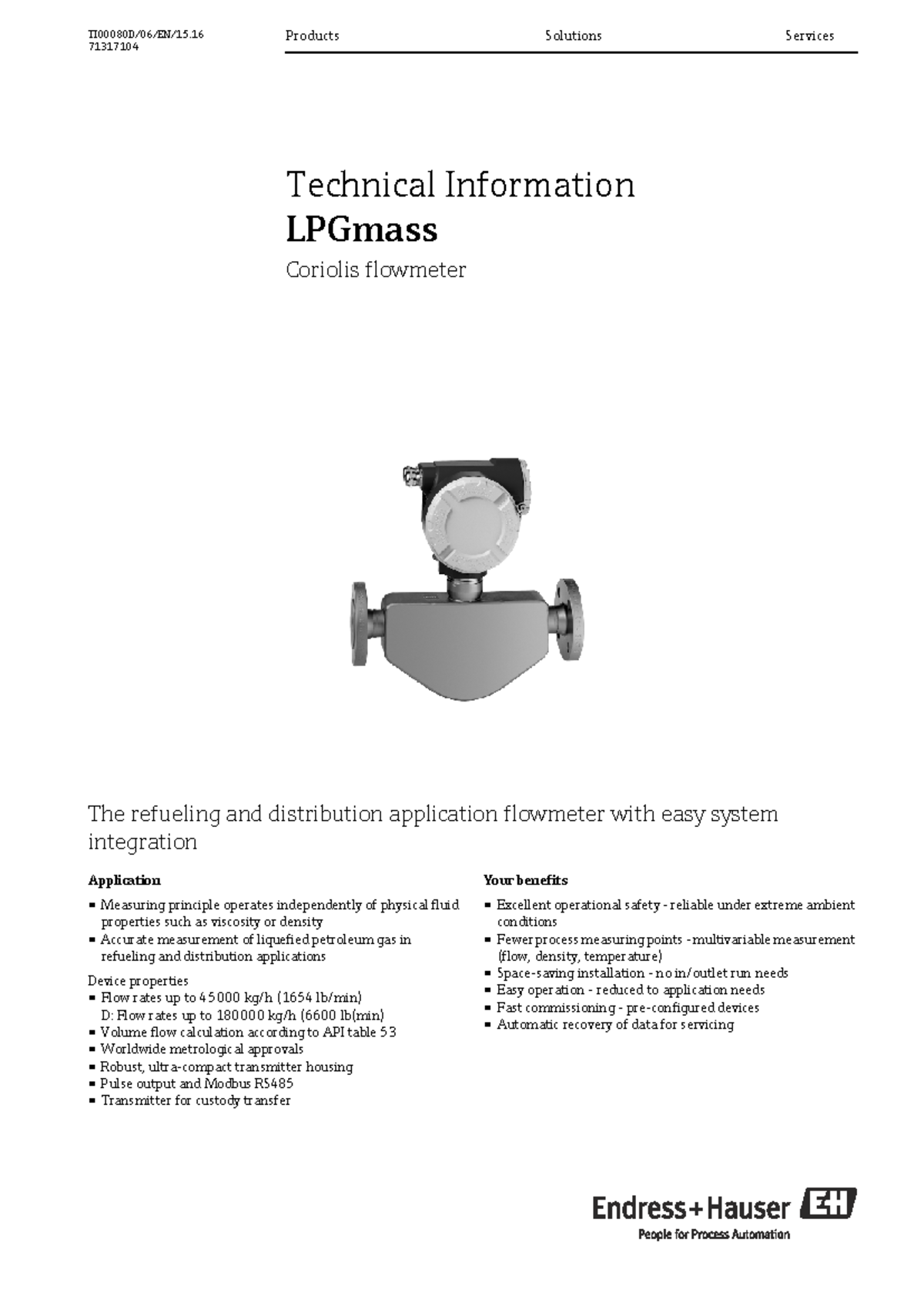 71317104 Technical Info on LPGmass Coriolis Flowmeter Solutions - Studocu