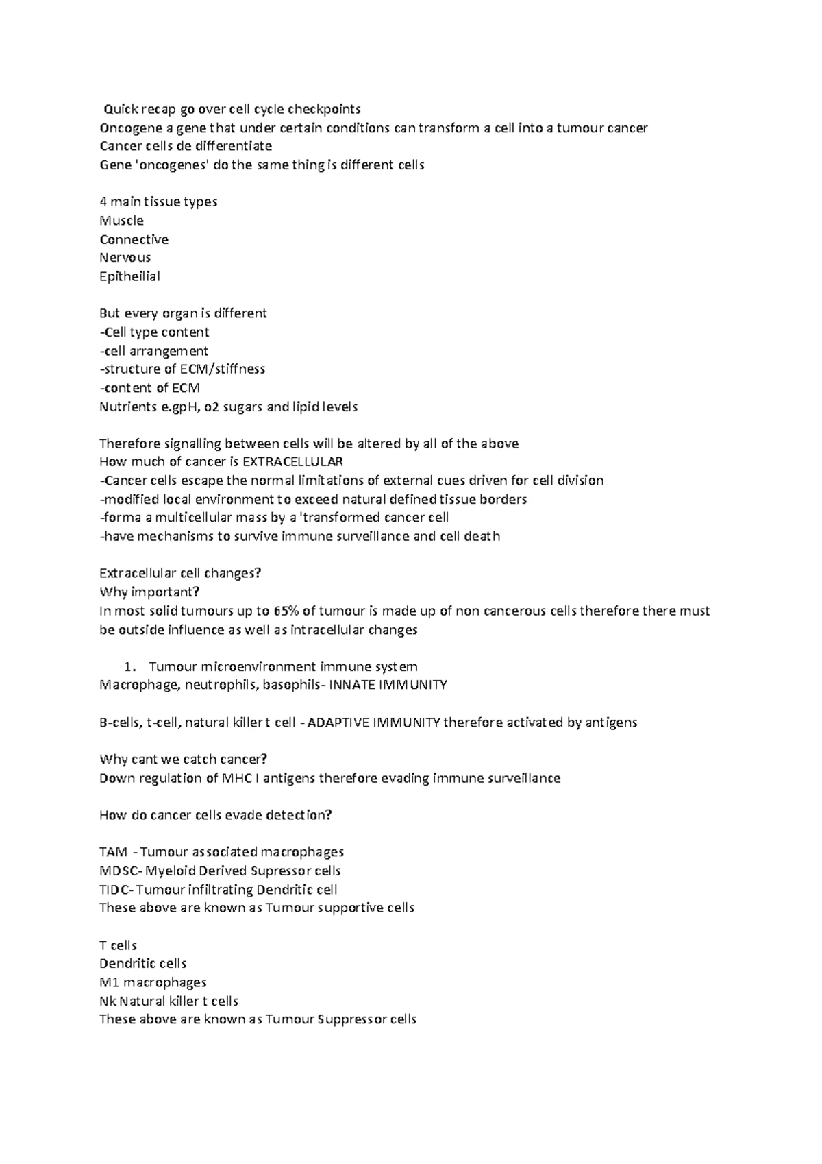 Cancer Biology - Lecture Notes: Genomic Instability & Cancer Mechanisms ...