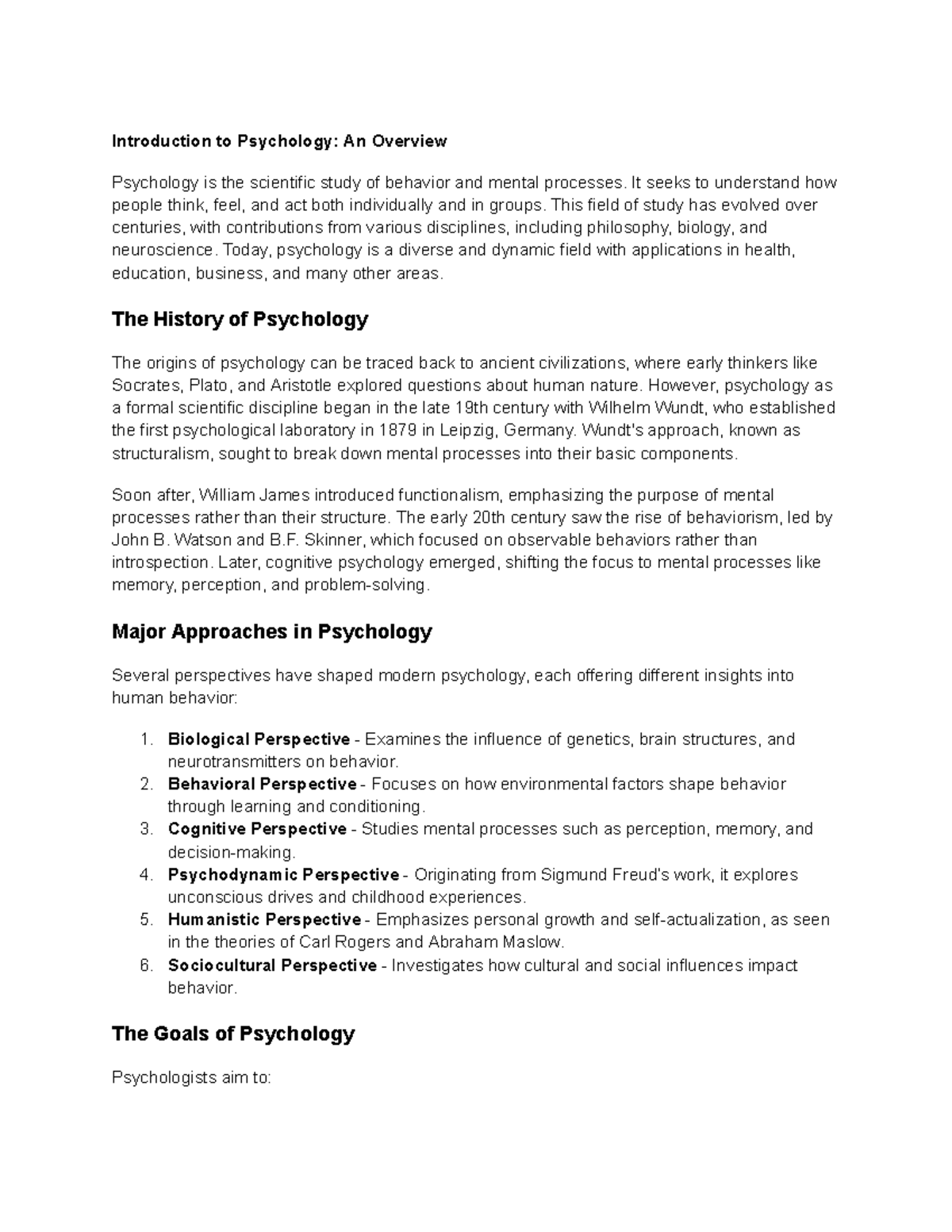 2 - Introduction to Psychology - Introduction to Psychology: An ...