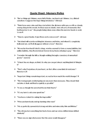 Memory Police Symbols and Quotes - Symbols appear in teal text ...