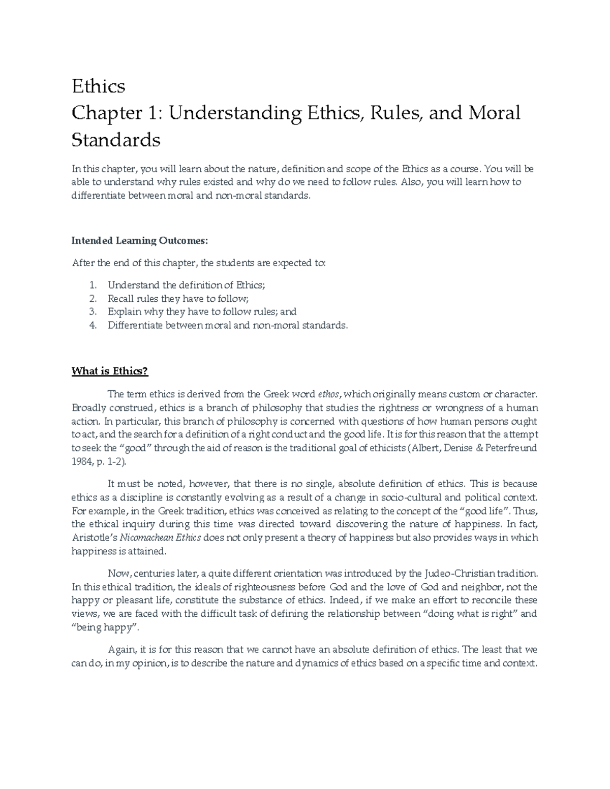 Ethics 101: Key Concepts in Moral Standards and Differentiation - Studocu
