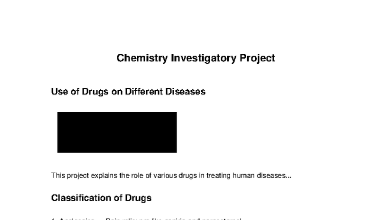 Chemistry Drugs Project - Chemistry Investigatory Project Use of Drugs ...