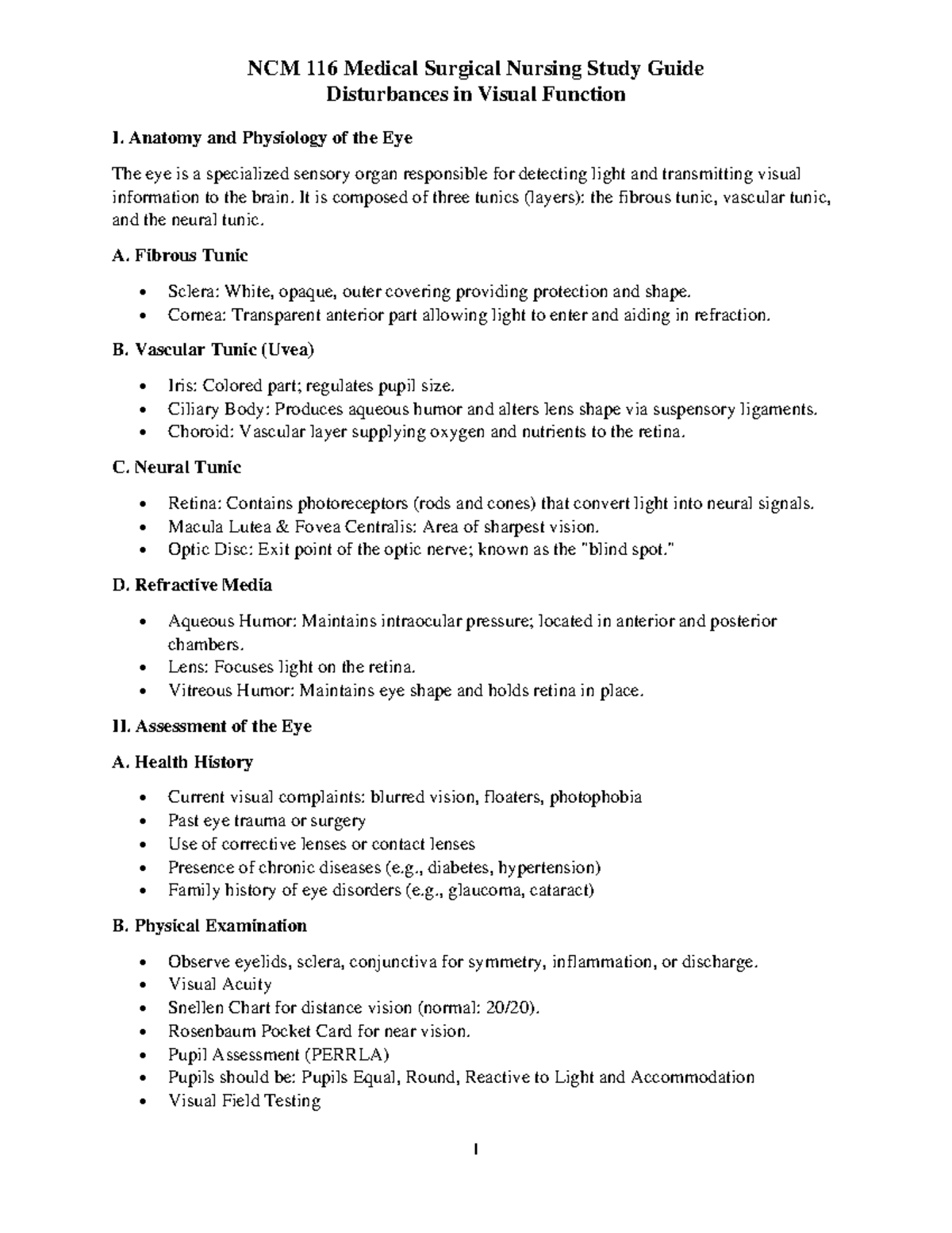 NCM 116 Medical Surgical Nursing Study Guide: Visual Disorders Overview ...