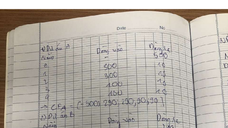 BÀI TẬP CÁ NHÂN - TÍNH TOÁN NPV VÀ IRR (MÔN: GOOD) - Studocu