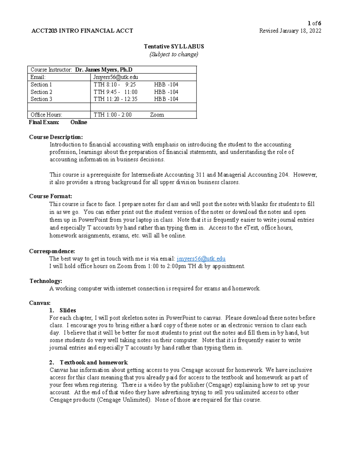 ACCT203 Fall 2022 - Introduction to Financial Accounting Syllabus - Studocu