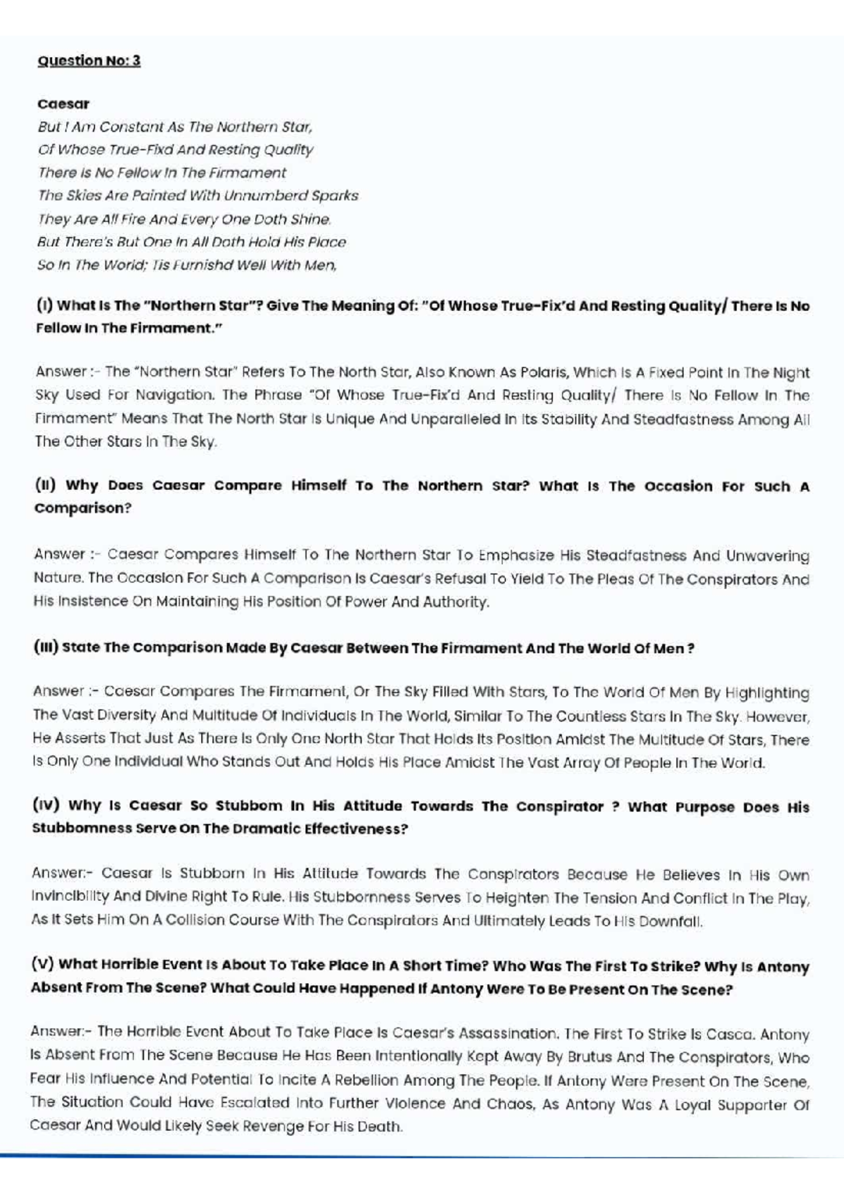 Julius Caesar Act III Scene I Analysis and Key Themes - Studocu